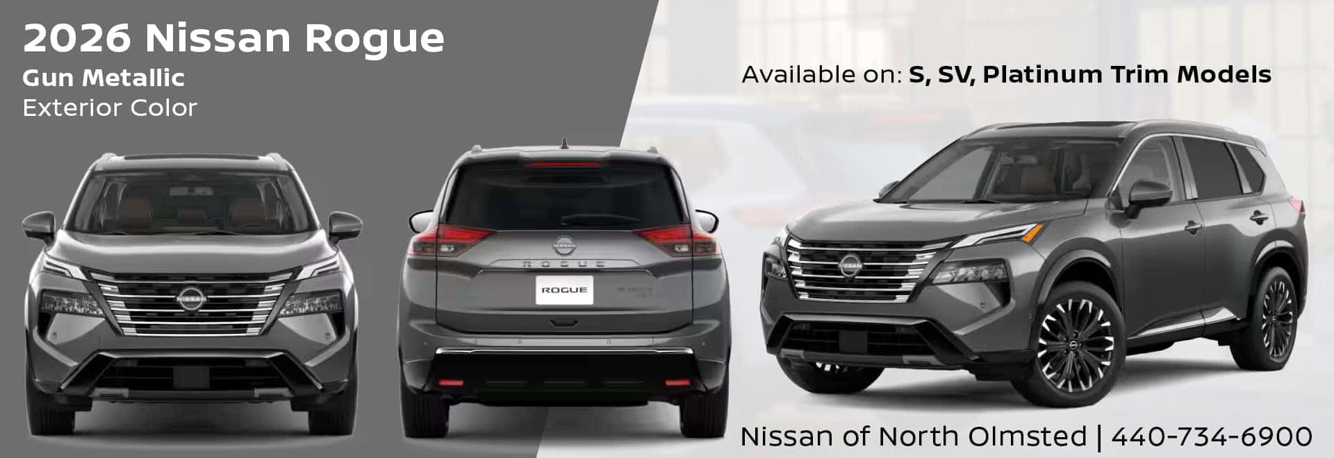 Gun Metallic 2026 Nissan Rogue Exterior Color | Nissan of North Olmsted